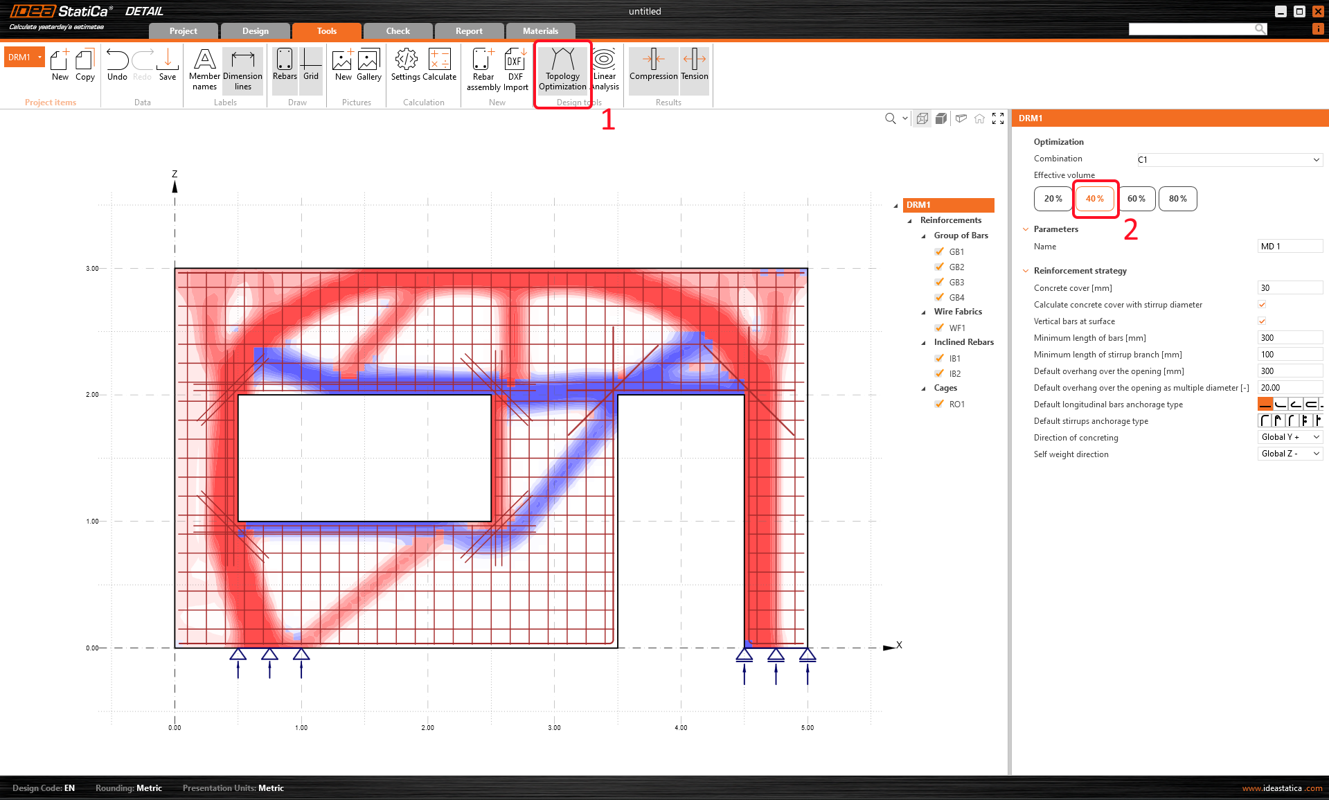 Structural design of a concrete wall (EN) | IDEA StatiCa