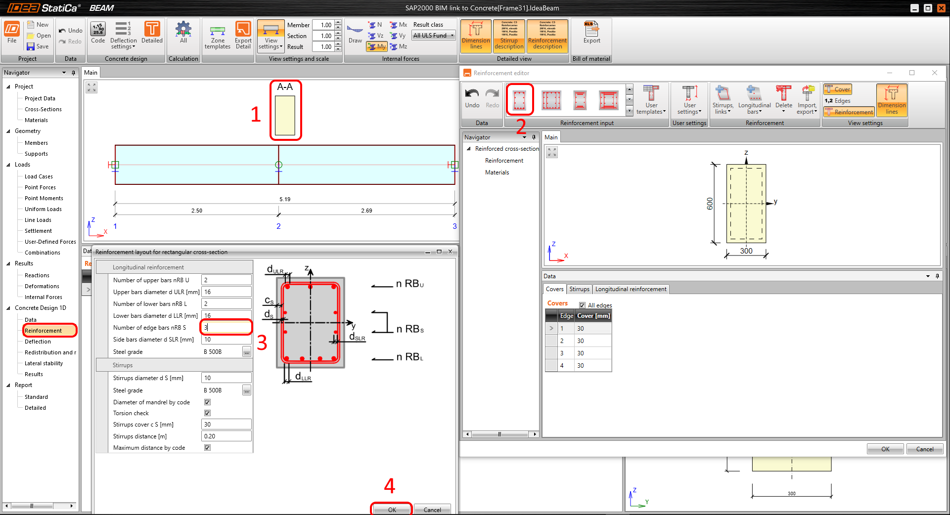 SAP2000 BIM link for the concrete structural design (EN) | IDEA StatiCa