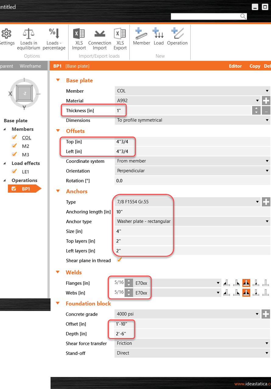 Structural design of footing with diagonal (AISC) | IDEA StatiCa