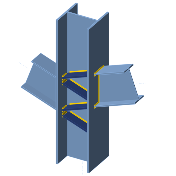 Moment connection with diagonal stiffeners | IDEA StatiCa