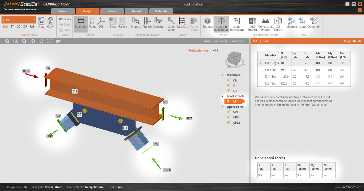 Different ways of load definition | IDEA StatiCa