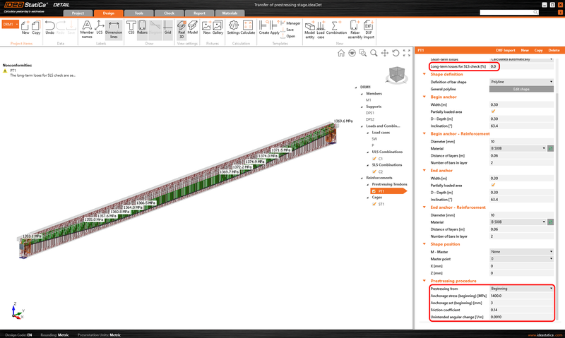 Prestressing in Detail - Post-tensioned tendons | IDEA StatiCa