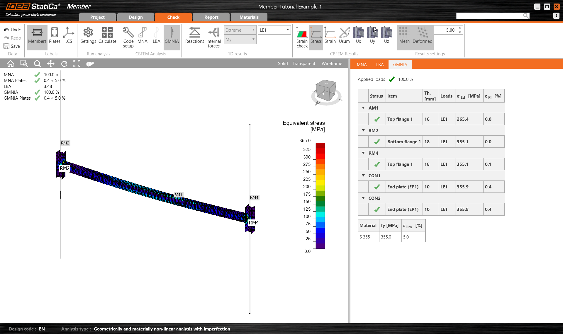Structural design of steel beam (EN) | IDEA StatiCa