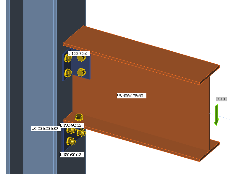 Angle seat connection | IDEA StatiCa