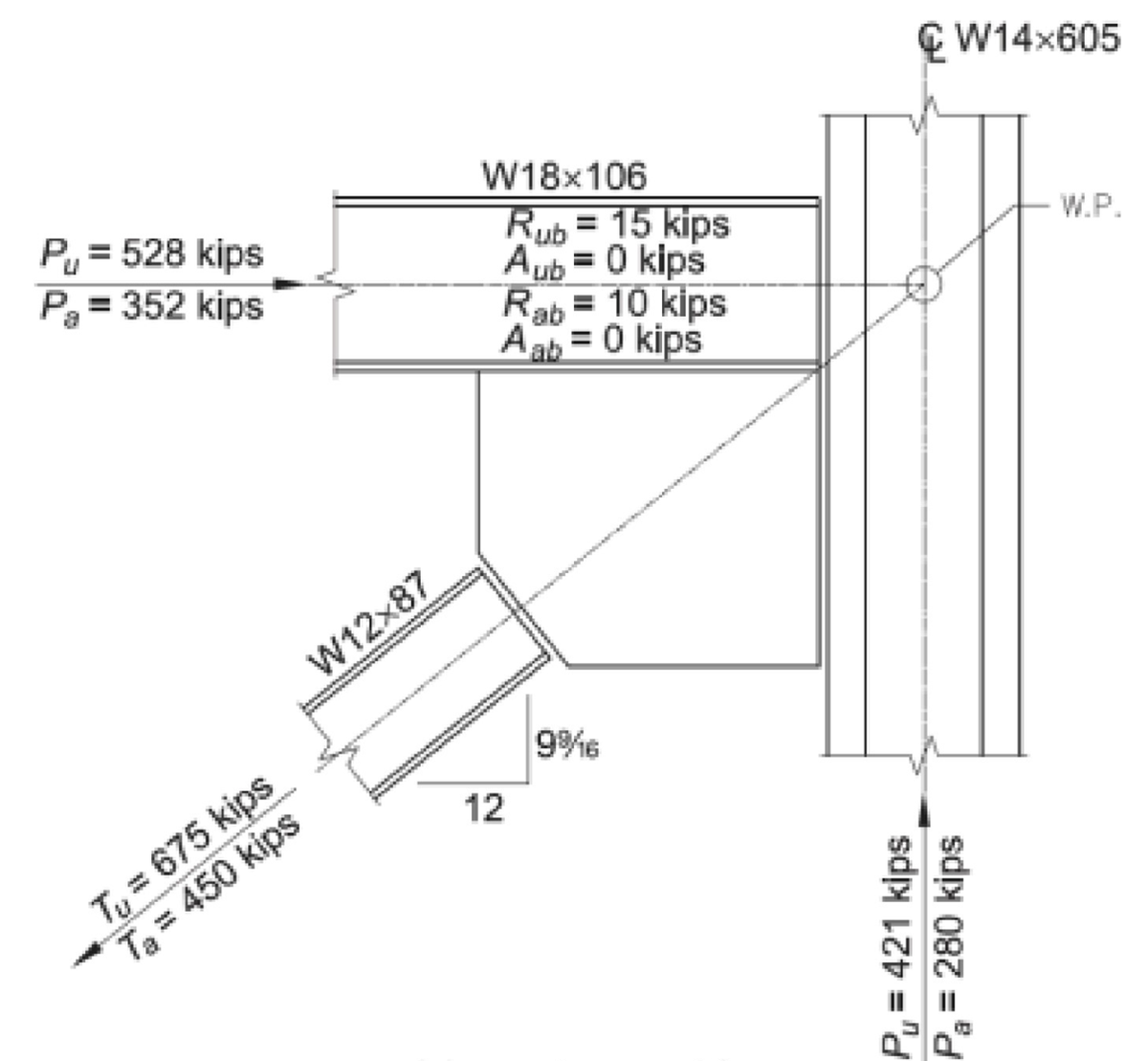 Brace Connection at beam-column connection in a braced frame (AISC ...