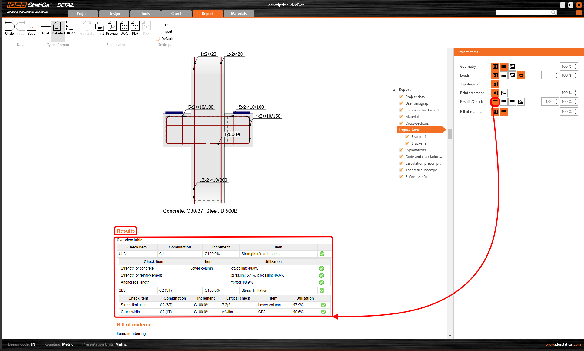 Report in Detail application | IDEA StatiCa