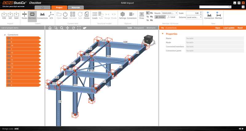 RAM Structural System BIM Link to IDEA StatiCa | IDEA StatiCa