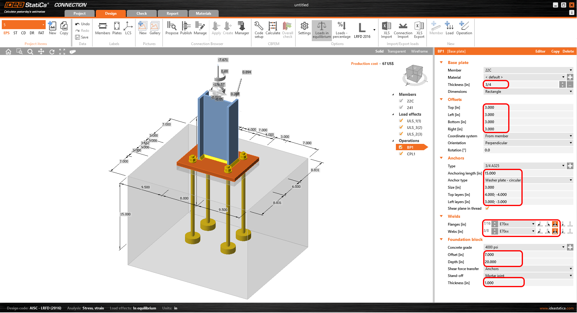 SAP2000 BIM link for the structural design of a steel connection (AISC ...
