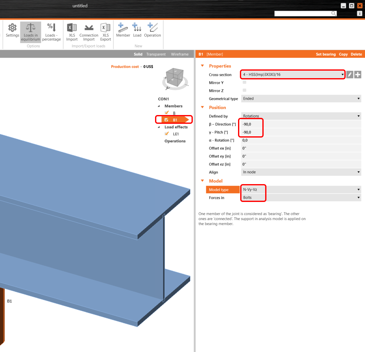 Buckling analysis of a steel connection (AISC) | IDEA StatiCa