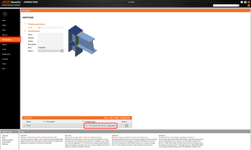 Guide to Changing Analysis Types in IDEA StatiCa Connection | IDEA StatiCa