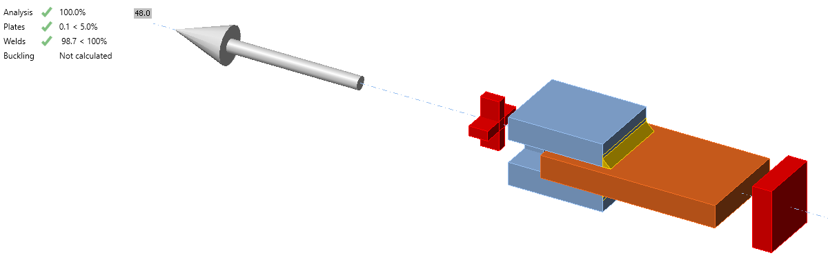 Fire design: Welded lap joint | IDEA StatiCa
