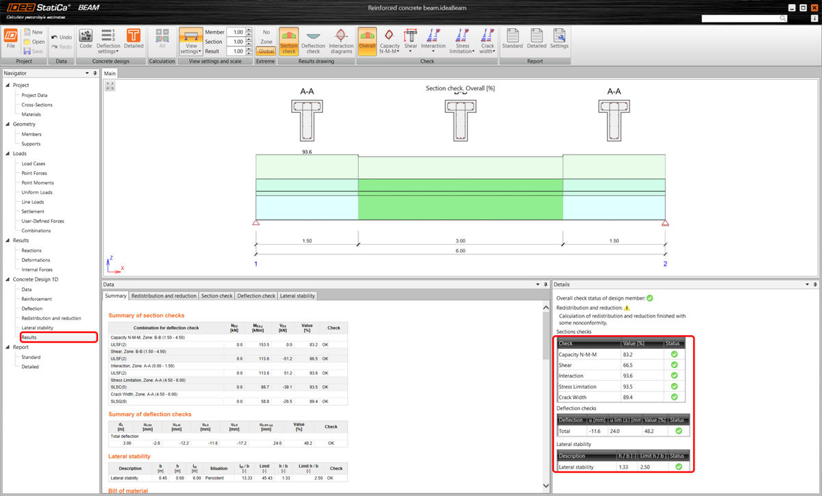 Structural design of a reinforced concrete beam (EN) | IDEA StatiCa