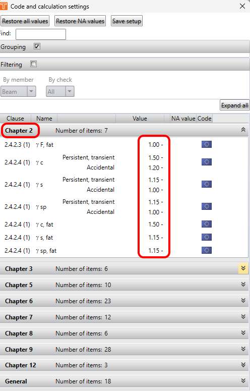 Code and calculation settings in RCS | IDEA StatiCa