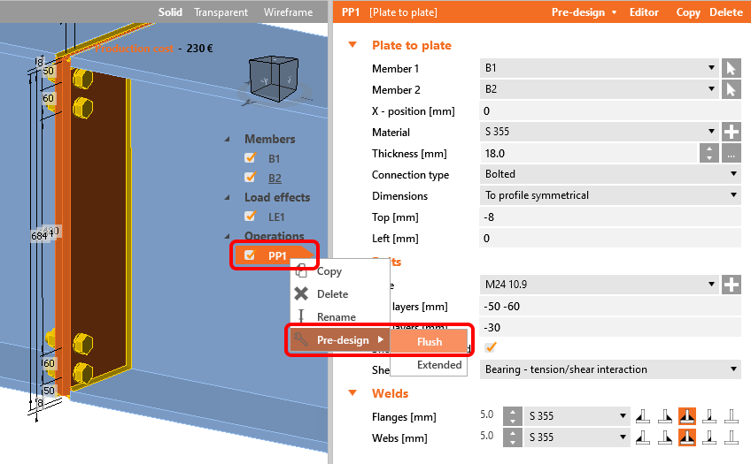 Bolted plate to plate connection design (EN) | IDEA StatiCa