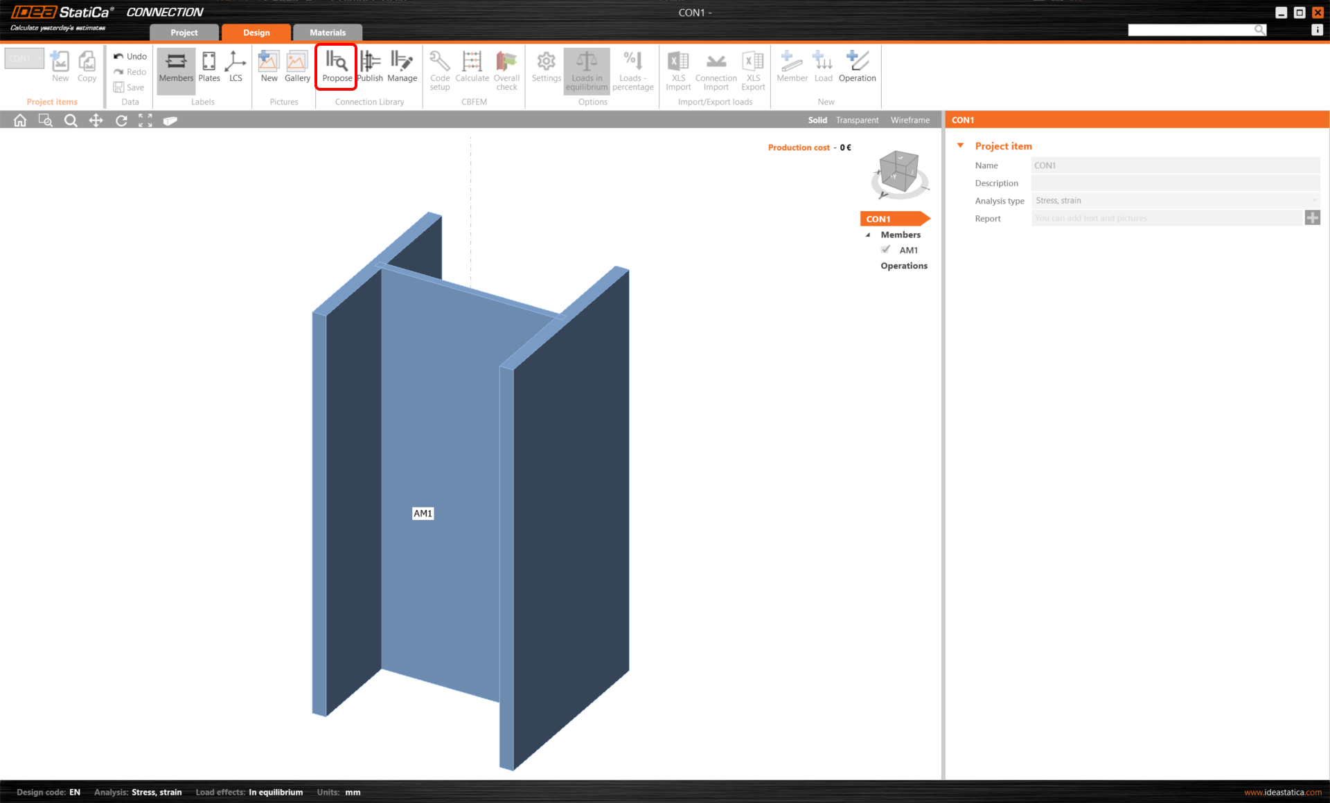Structural design and code-check of a steel frame (EN) | IDEA StatiCa