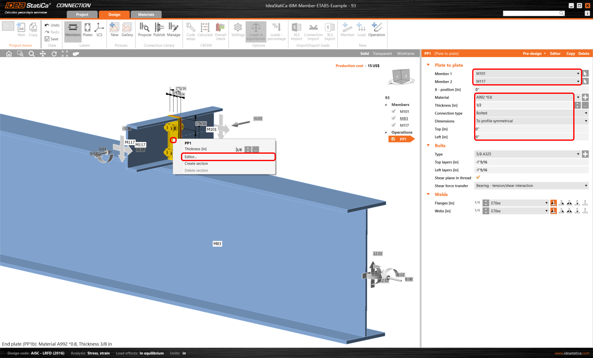 Connection Design | IDEA StatiCa