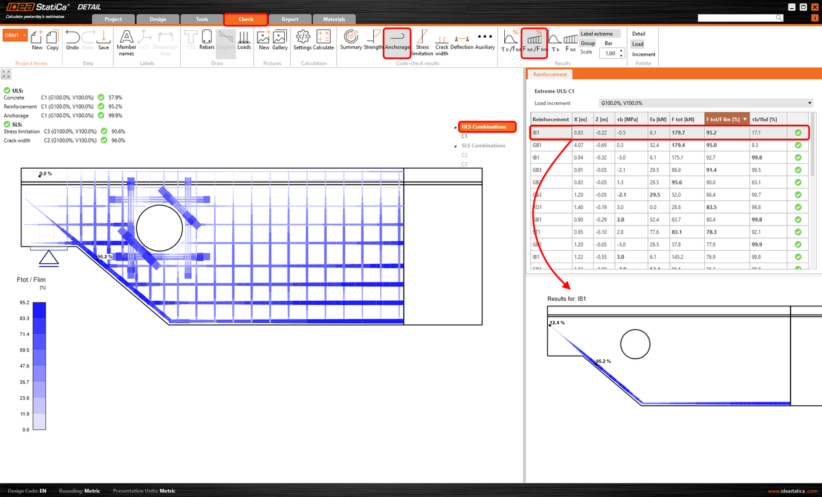 General description of ULS results in Detail application | IDEA StatiCa