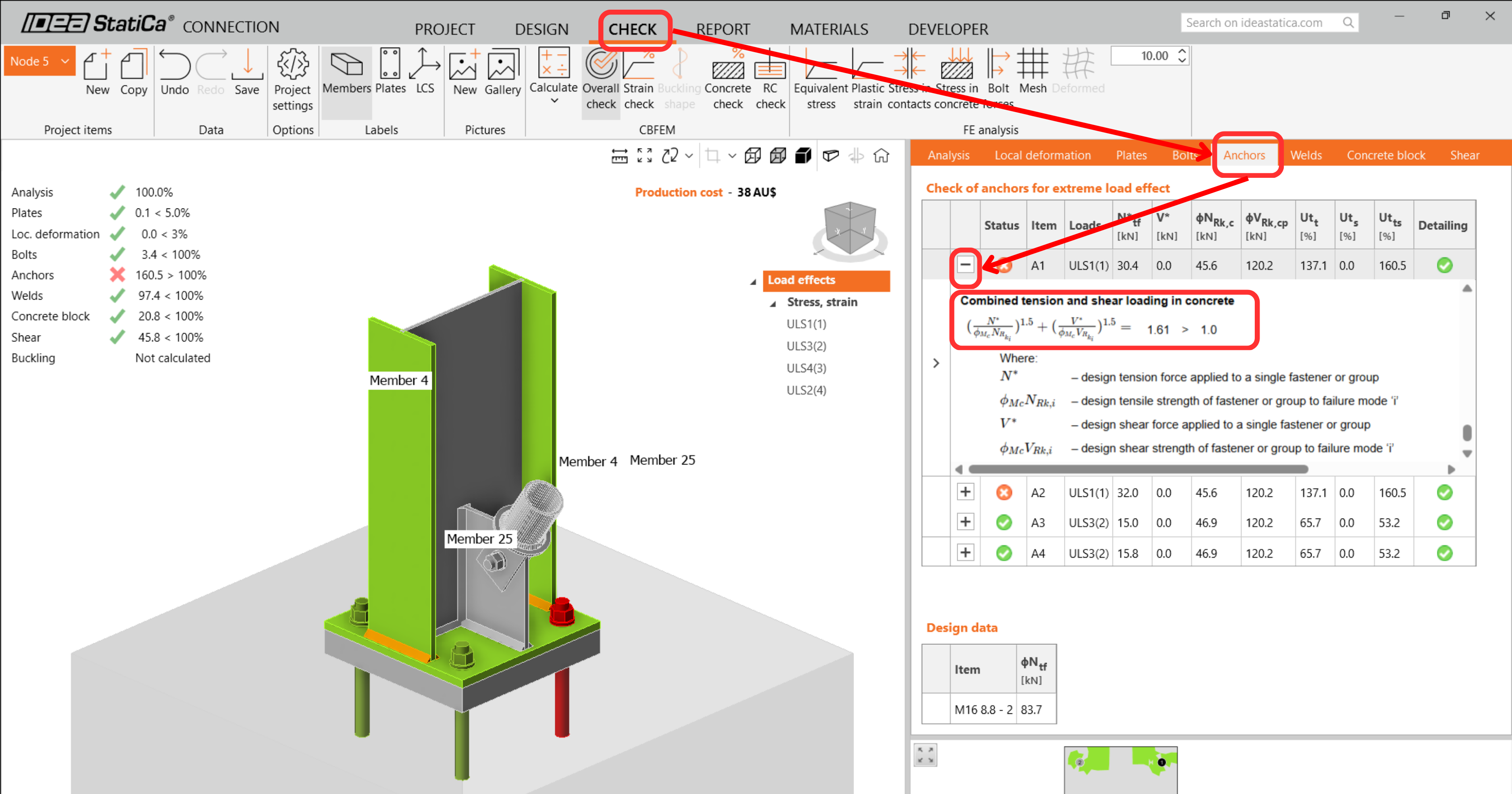 Space Gass BIM link for the structural design of a steel connection (EN ...