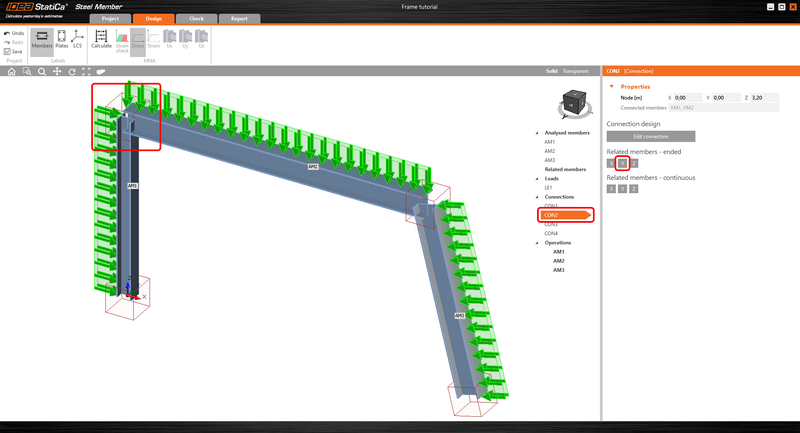 Structural design and code-check of a steel frame (EN) | IDEA StatiCa
