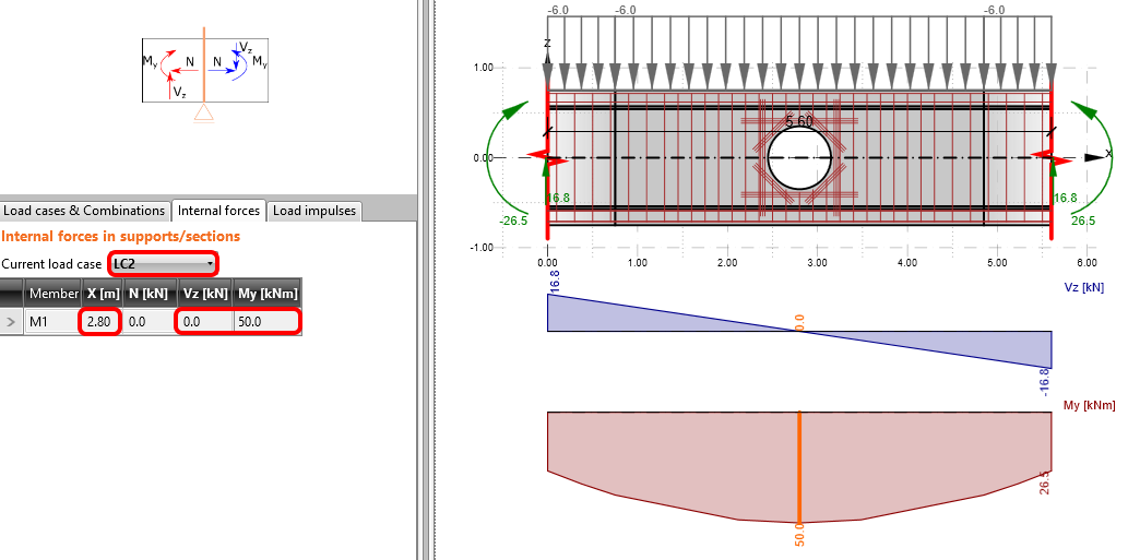Structural design of a concrete beam with an opening (EN) | IDEA StatiCa