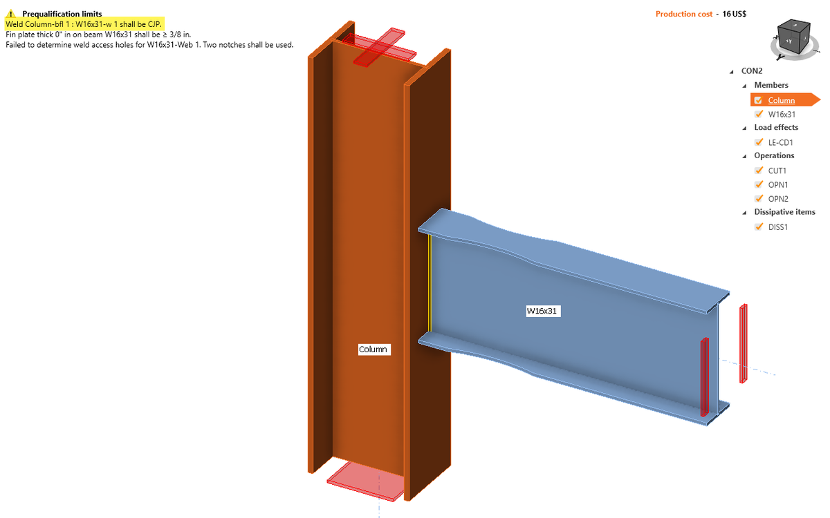 Steel connection capacity design (AISC) | IDEA StatiCa