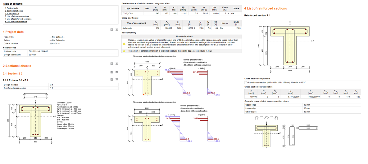 Structural design of a reinforced concrete T-section (EN) | IDEA StatiCa