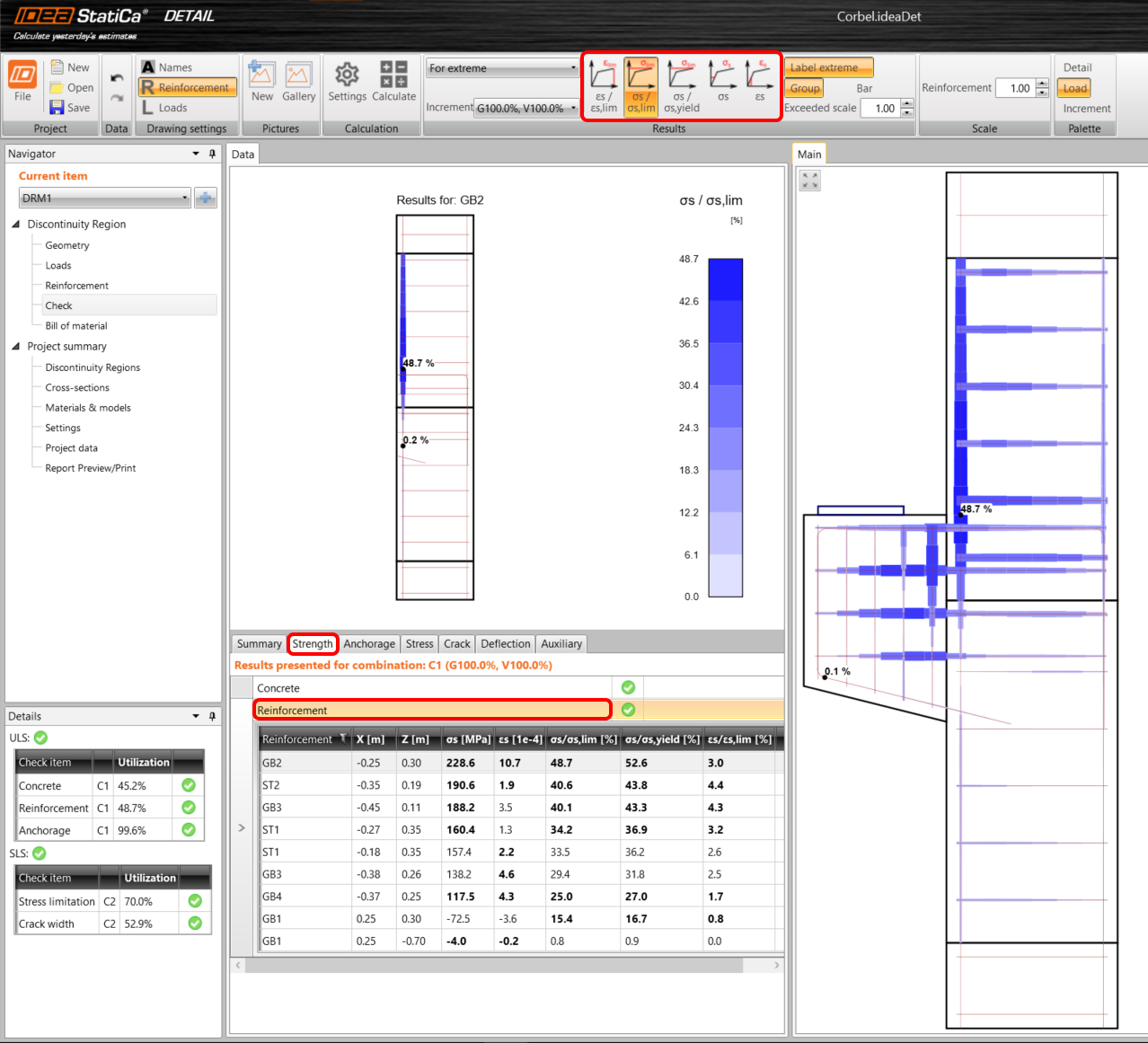 Reinforced column with a bracket (EN) | IDEA StatiCa