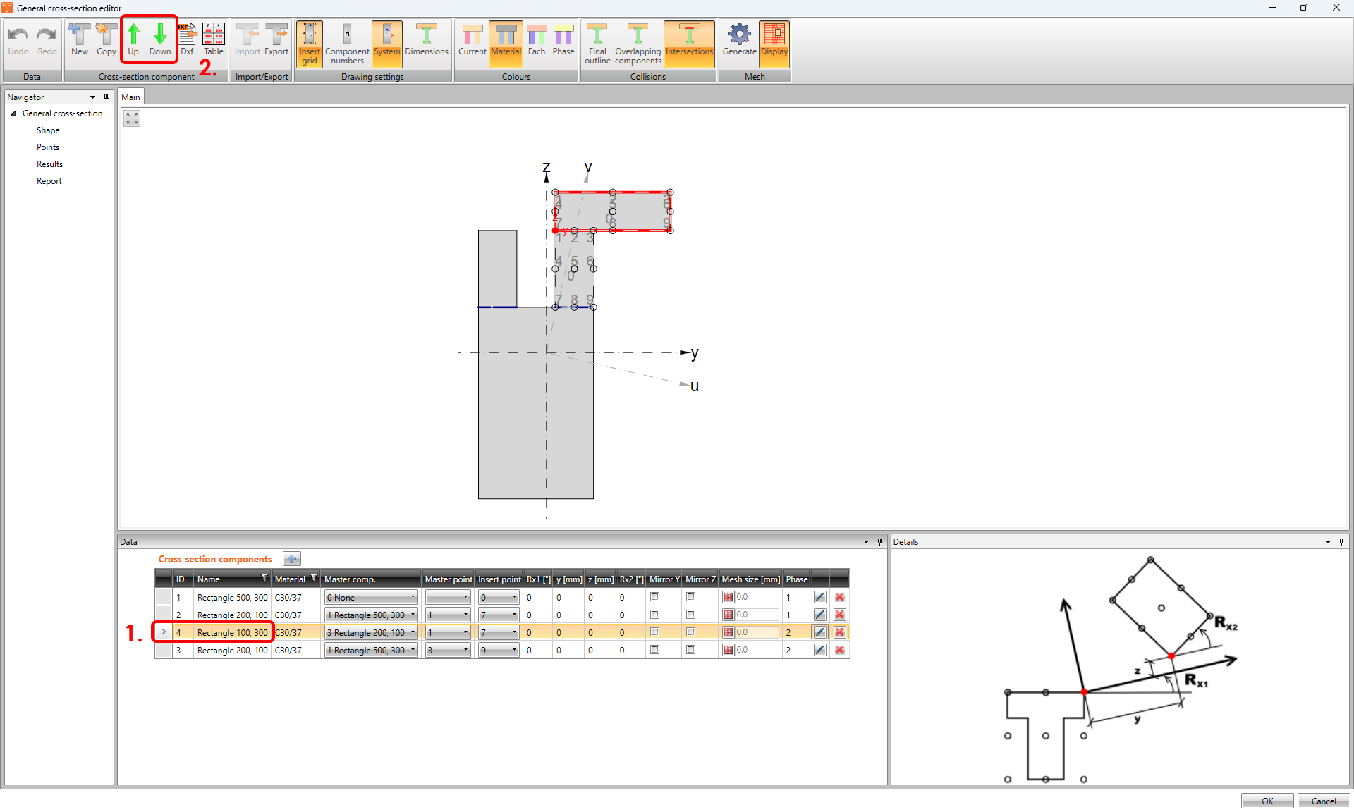 General cross-section editor for concrete | IDEA StatiCa