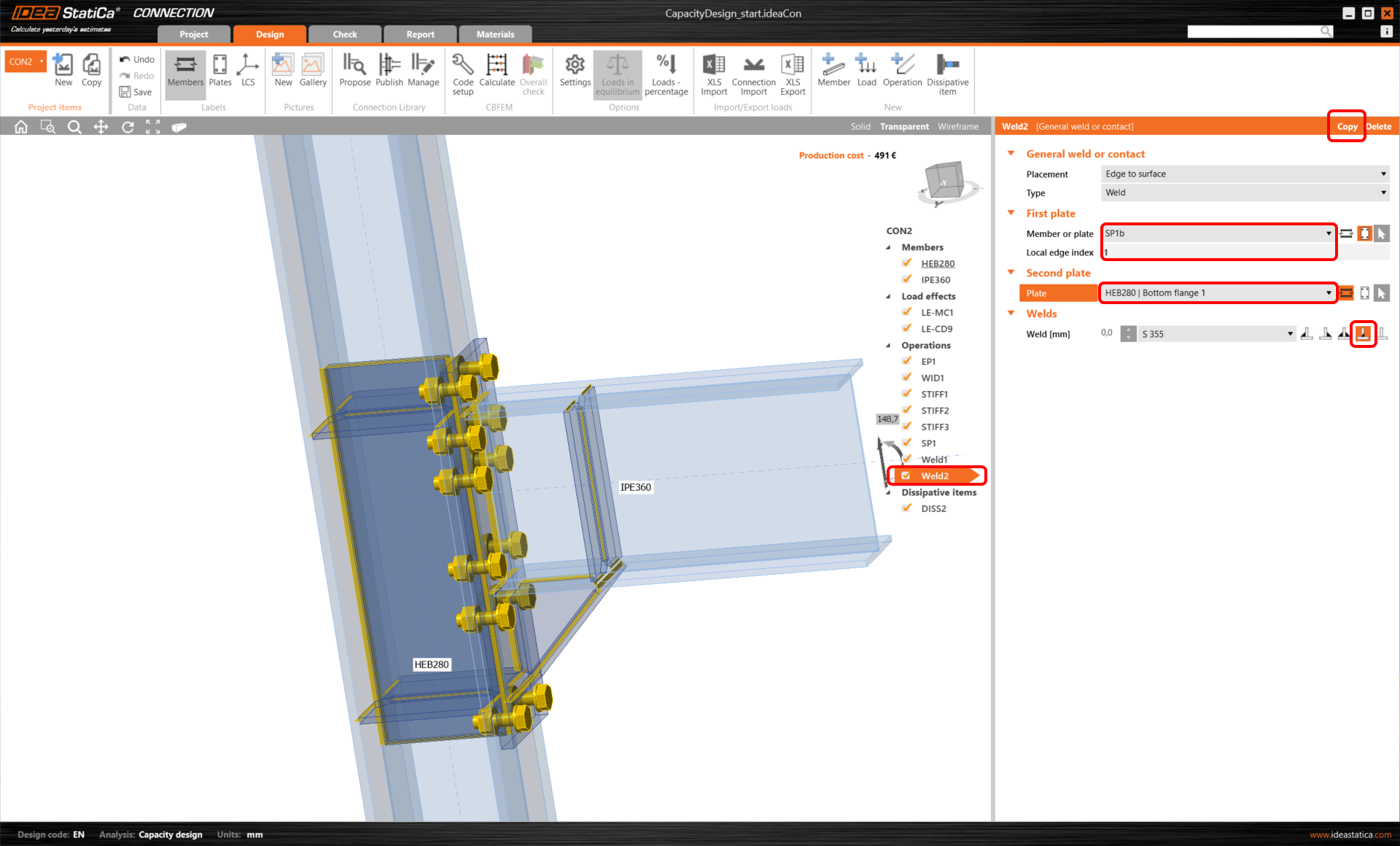 Steel connection capacity design (EN) | IDEA StatiCa