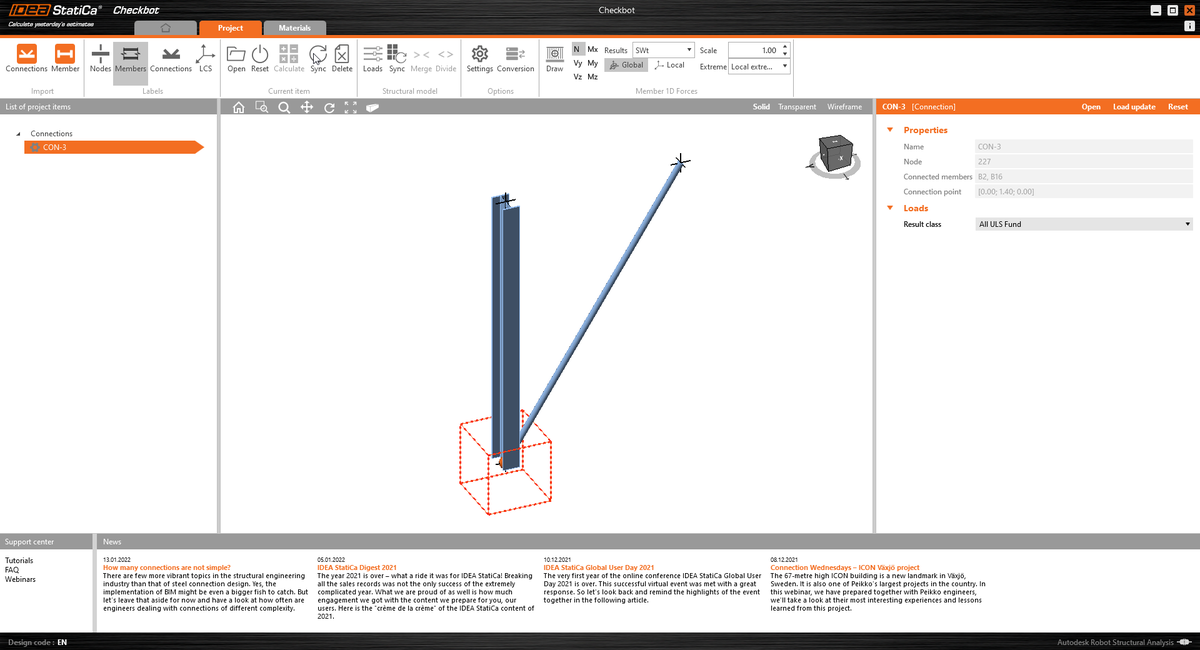 ETABS BIM link for steel connection design (AISC) | IDEA StatiCa