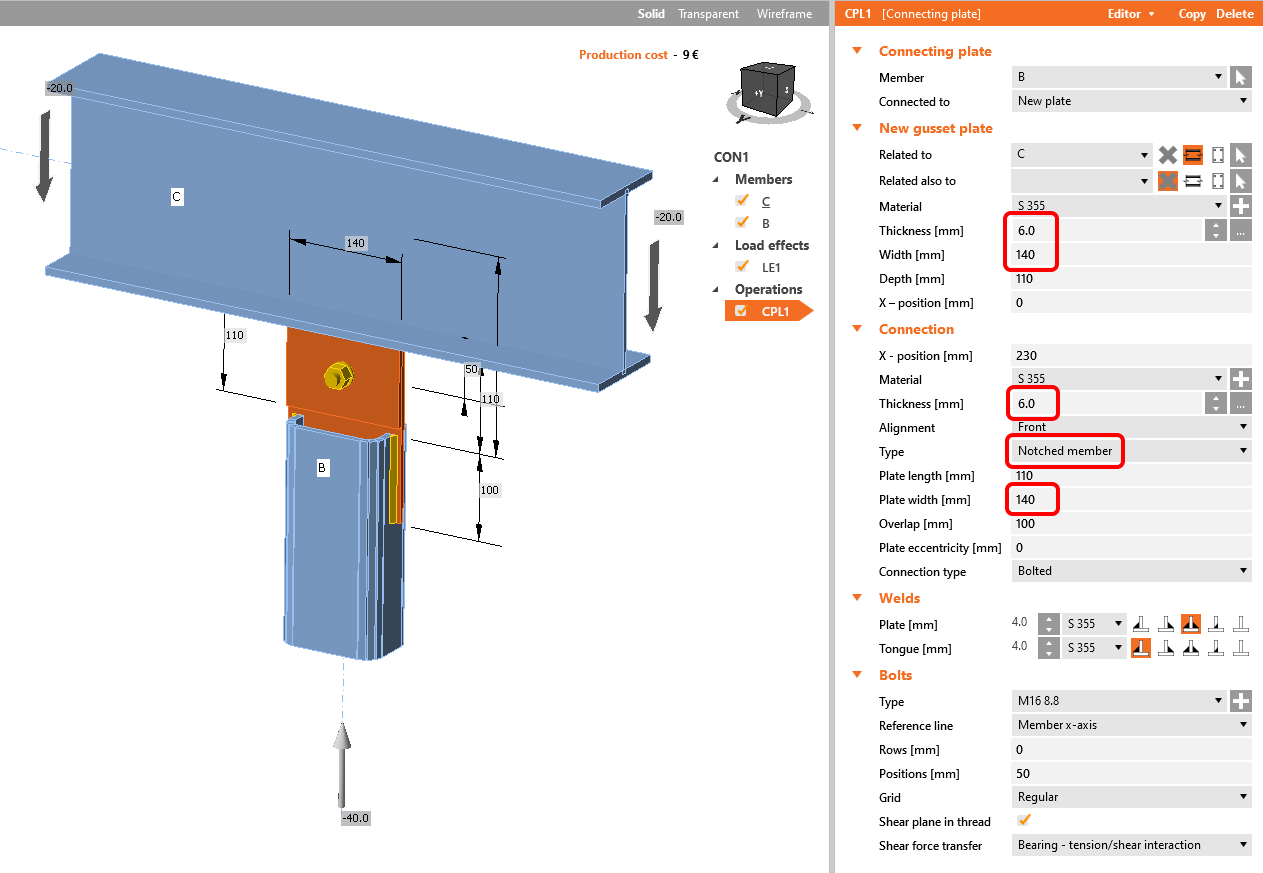 Buckling analysis of a steel connection (EN) | IDEA StatiCa