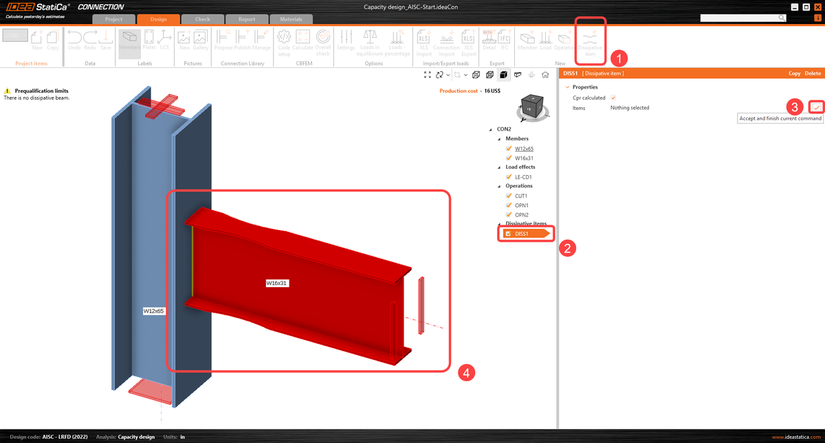 Steel connection capacity design (AISC) | IDEA StatiCa