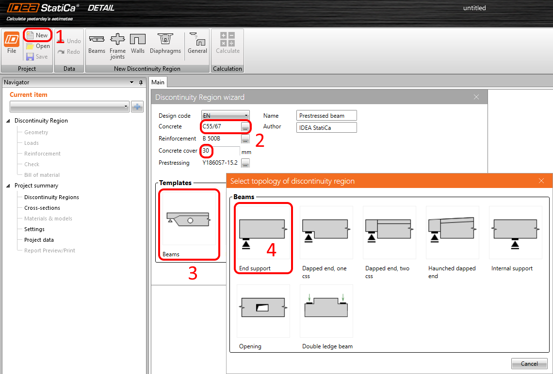 Prestressed beam with openings (EN) | IDEA StatiCa