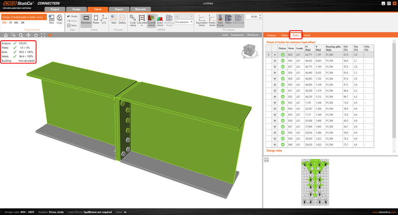 Bolted plate to plate connection design (AISC) | IDEA StatiCa