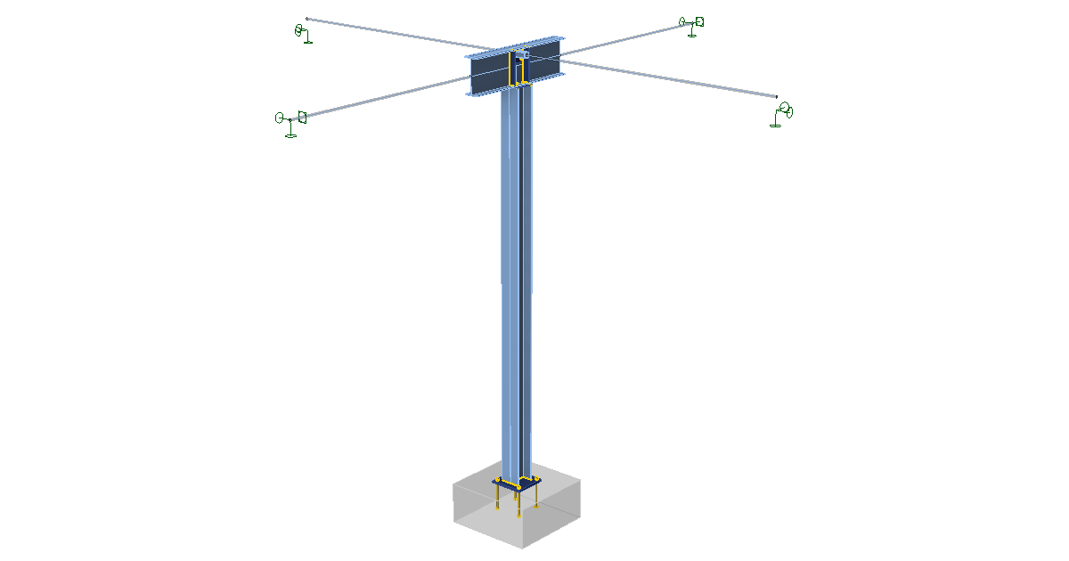 Inner column with global (Euler) buckling hazzard | IDEA StatiCa