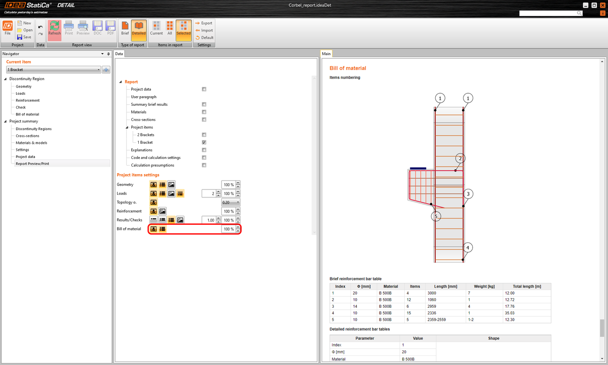 Report in Detail application | IDEA StatiCa