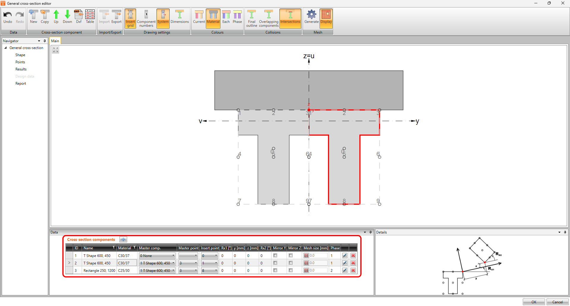 General cross-section editor for concrete | IDEA StatiCa