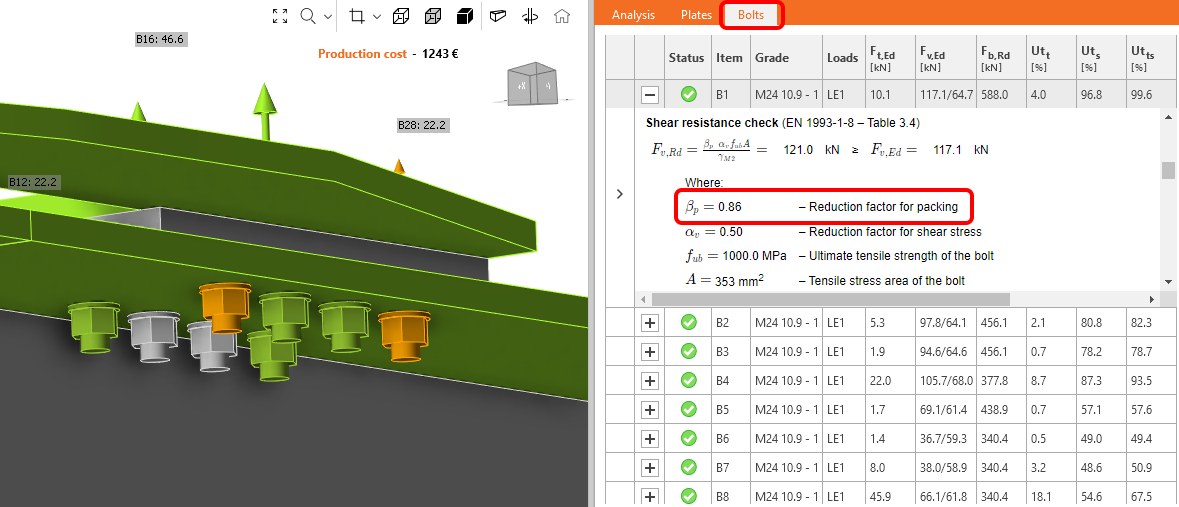 Filler plate (packing plate) recognition | IDEA StatiCa