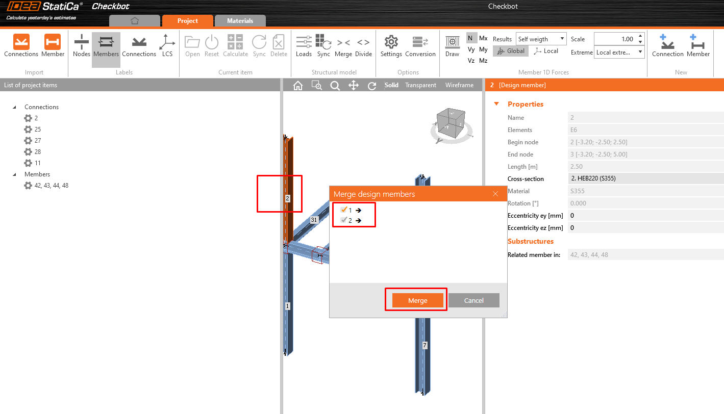 SAP2000 BIM link for the structural design of a steel member (EN ...