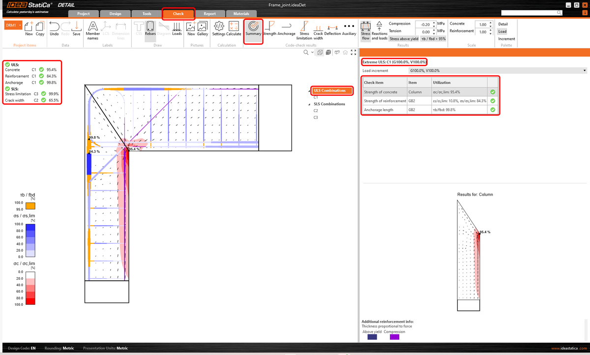 Structural design of a concrete frame joint (EN) | IDEA StatiCa