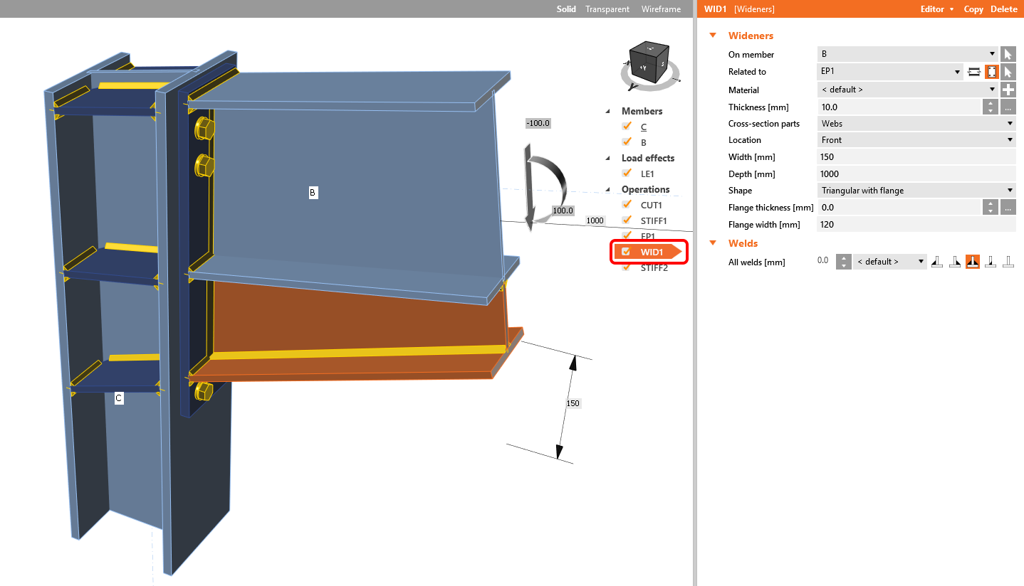 Rotational stiffness of a haunched beam | IDEA StatiCa