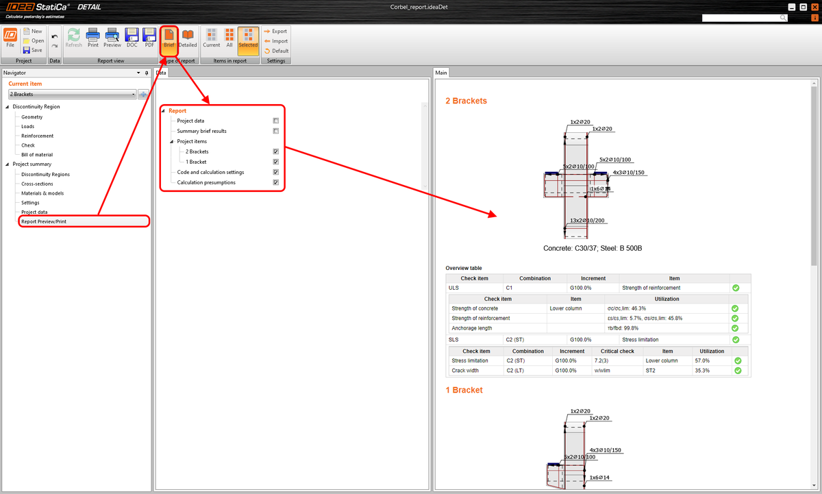 Report in Detail application | IDEA StatiCa
