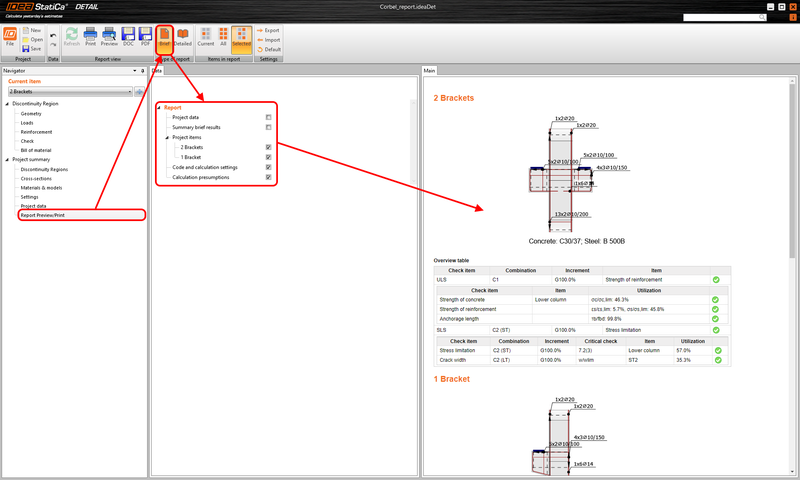 Report in Detail application | IDEA StatiCa