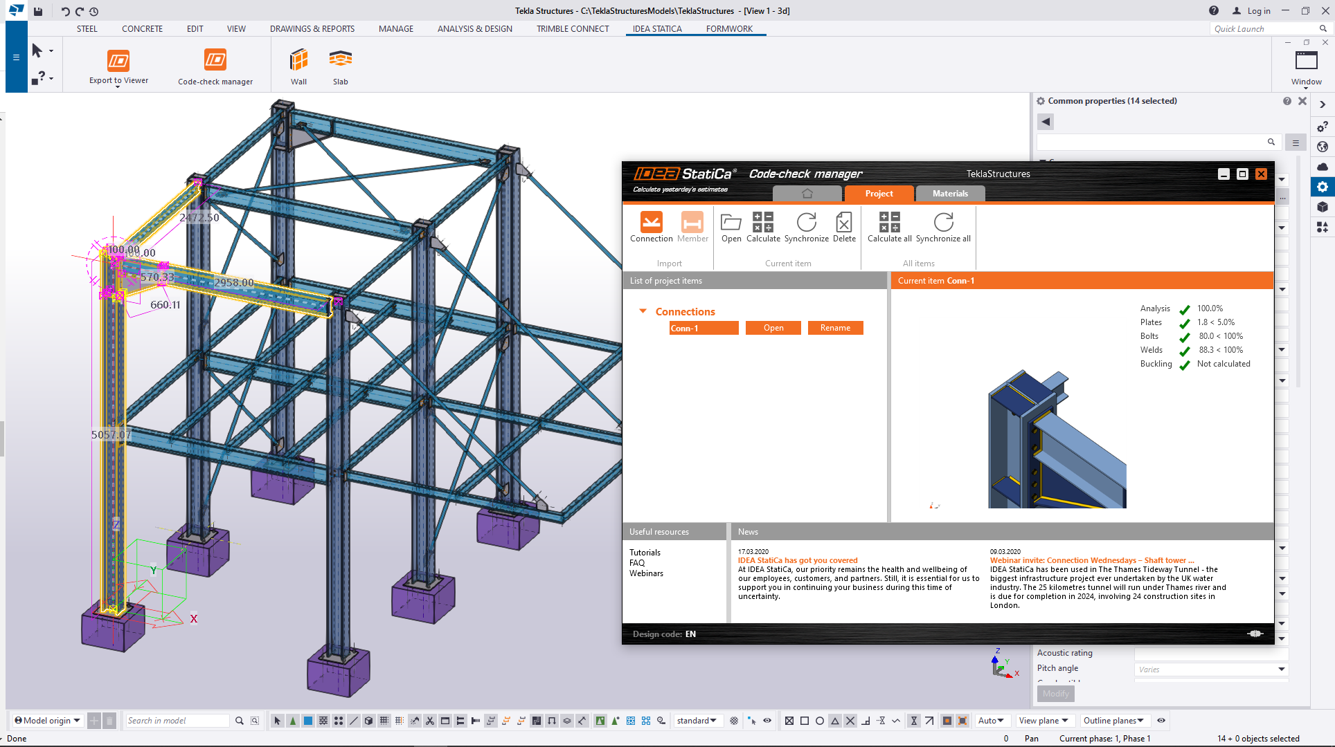 Tekla Structures BIM link for the structural design of a steel ...