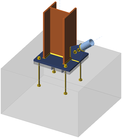 Column base plate in braced bay – LRFD | IDEA StatiCa