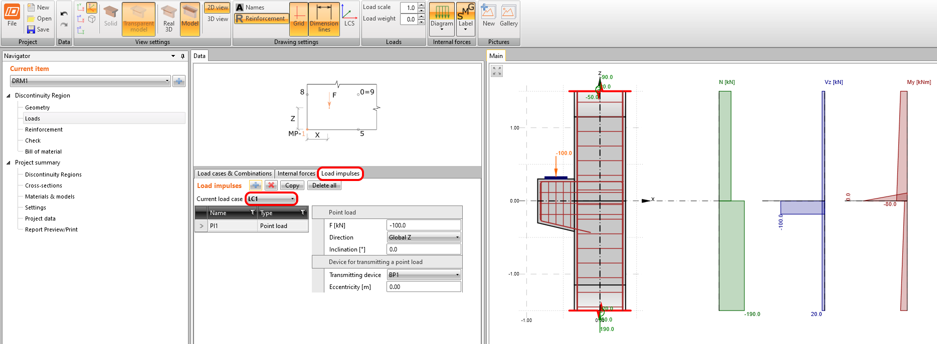 Structural design of a concrete corbel (EN) | IDEA StatiCa