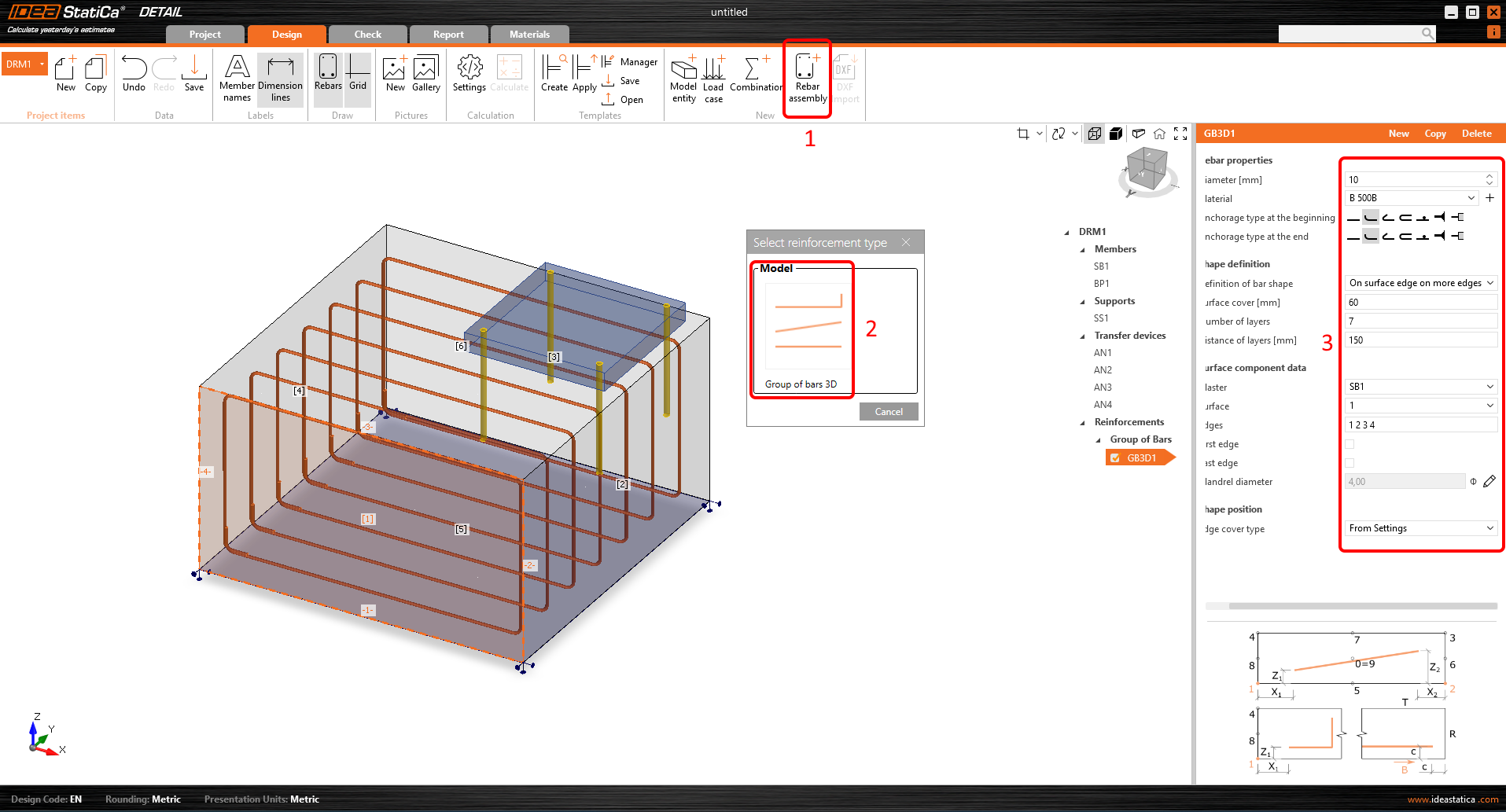 Structural design of a concrete footing in 3D Detail (EN) | IDEA StatiCa