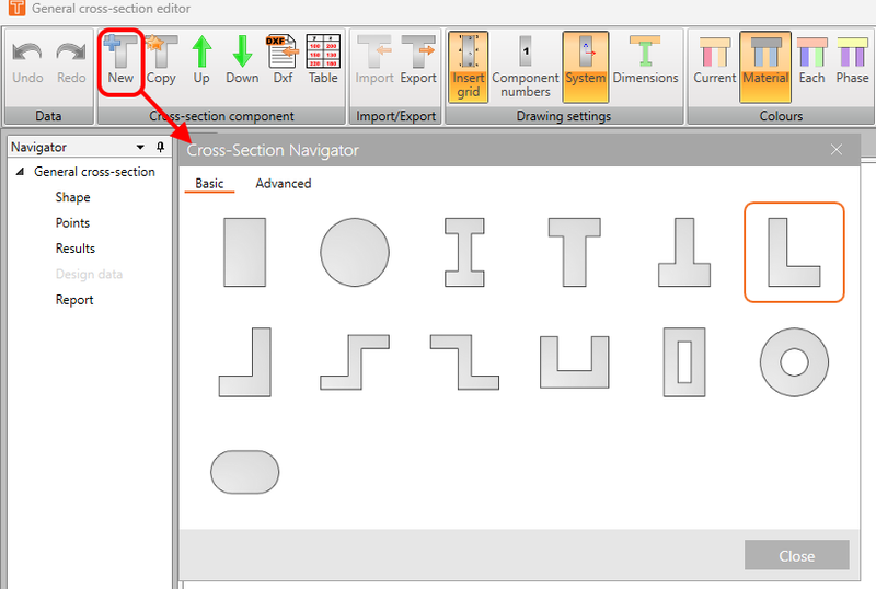 General cross-section editor for concrete | IDEA StatiCa