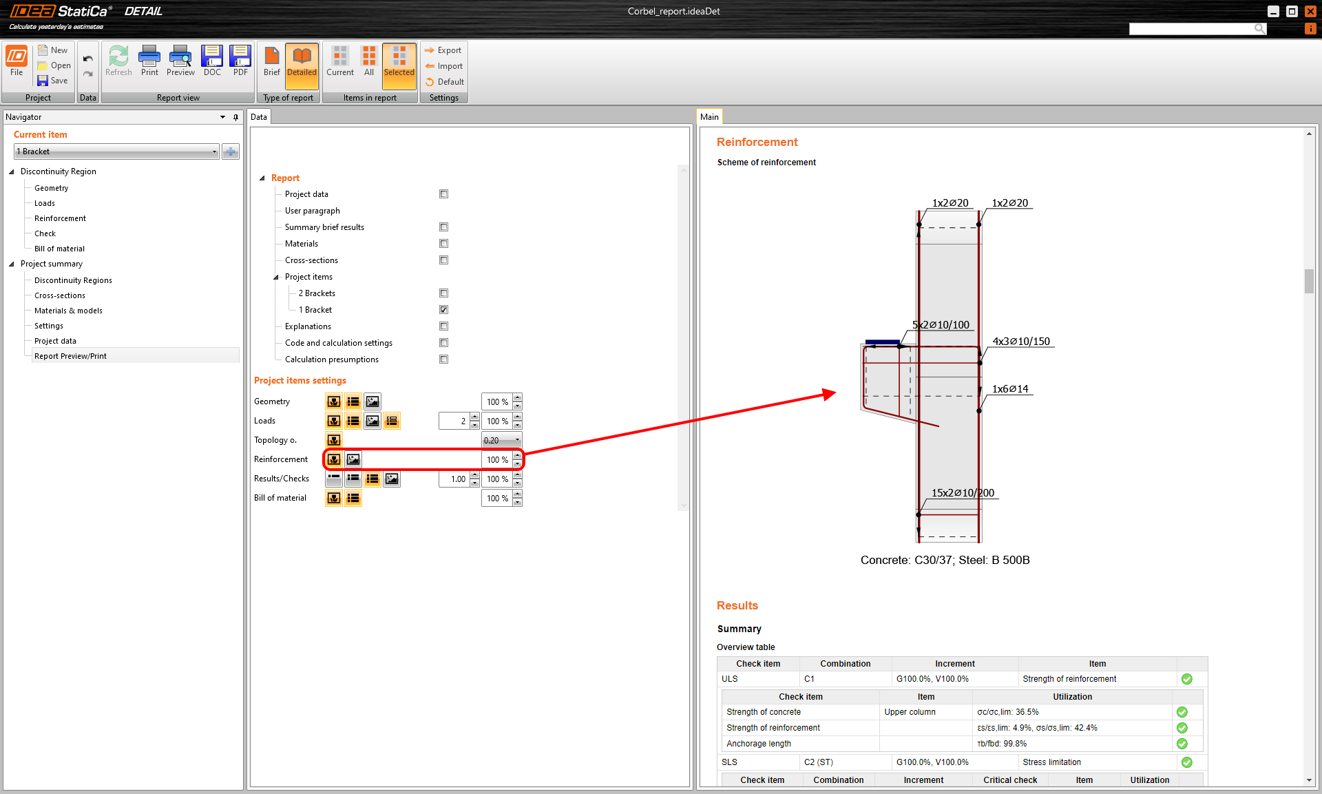 Report in Detail application | IDEA StatiCa