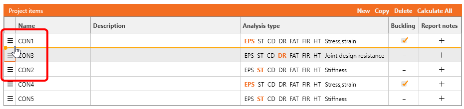 Project item and material management | IDEA StatiCa